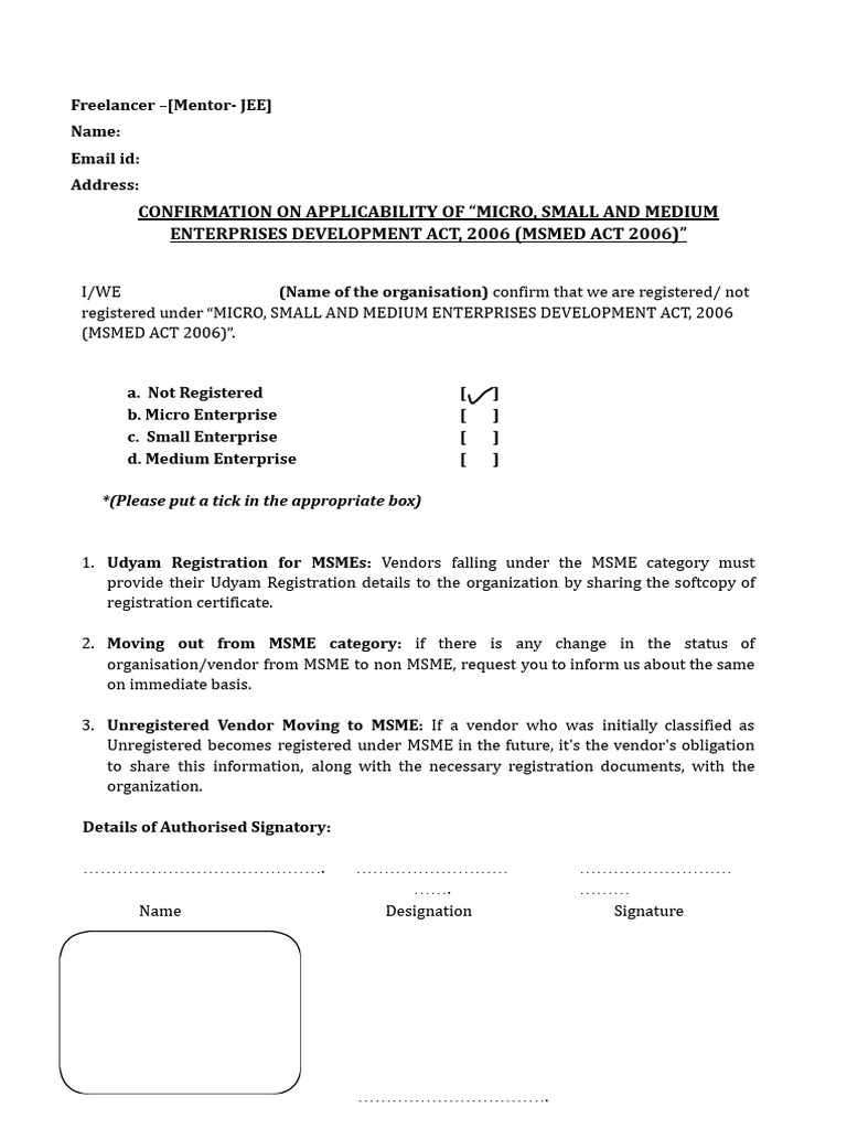 MSME Form | PDF