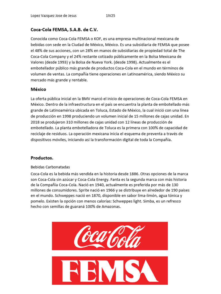 Coca Cola Femsa | PDF