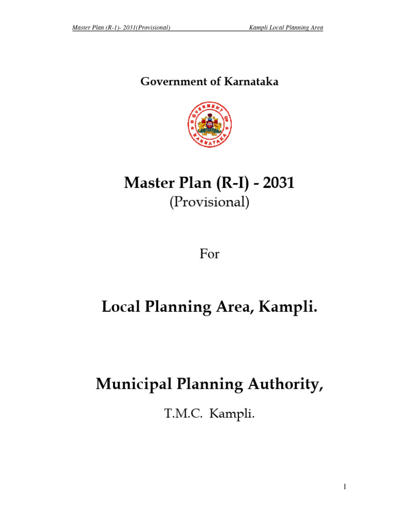Kampli Local Planning Area Master Plan 2031 | PDF | Earth Sciences