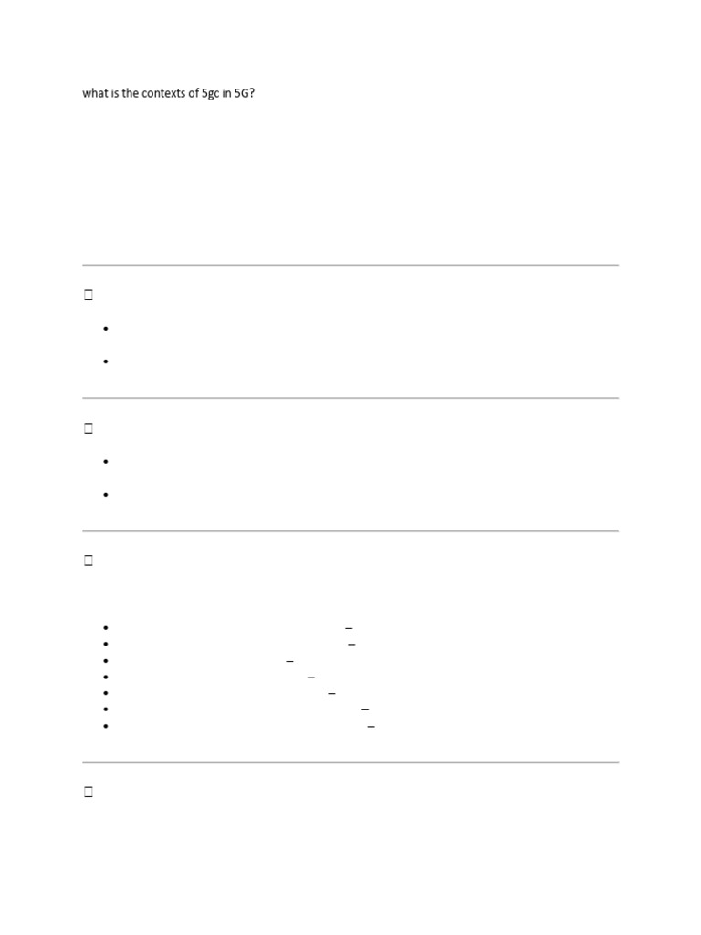 What is the Contexts of 5gc in 5G | PDF | Computer Network | Service Industries