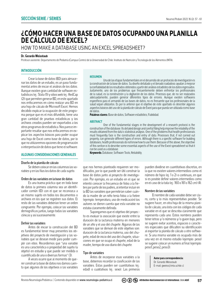 Cómo Hacer Una Base de Datos | PDF | Microsoft Excel | Hoja de cálculo