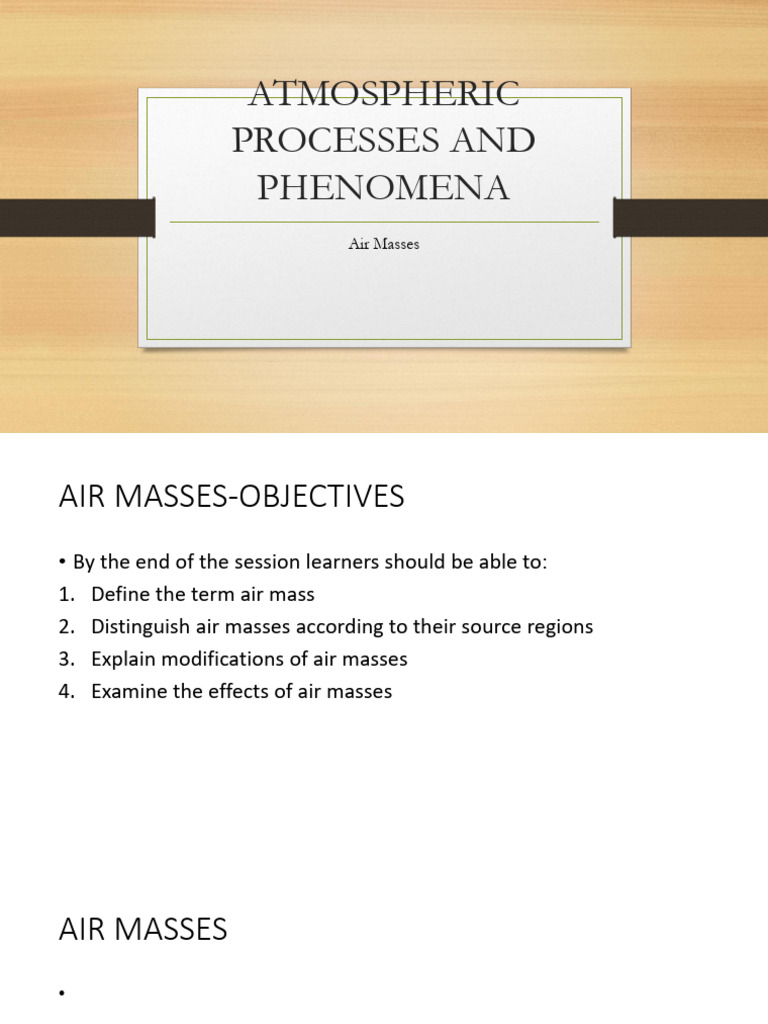 Atmospheric Processes and Phenomena-Air Masses | PDF | Atmosphere Of Earth | Oceanic Climate