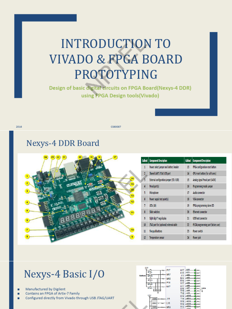 FPGA Prototyping with Nexys 4 DDR | PDF | Field Programmable Gate Array ...