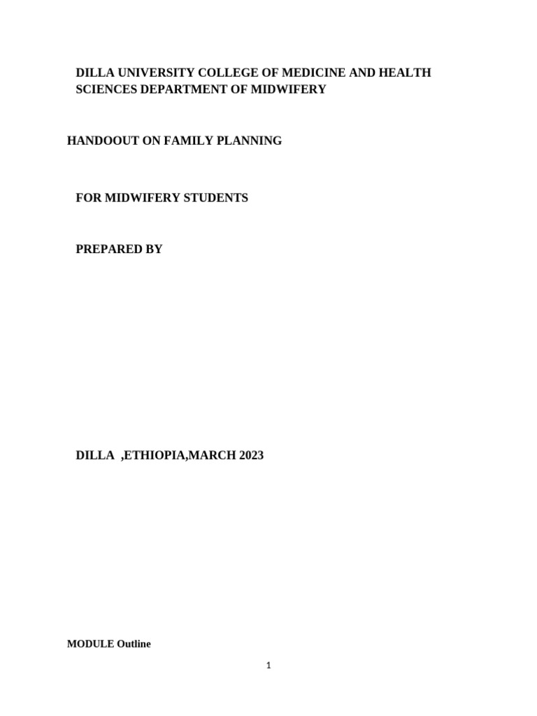 Family Planning Module Edited-1 | PDF | Family Planning | Birth Control