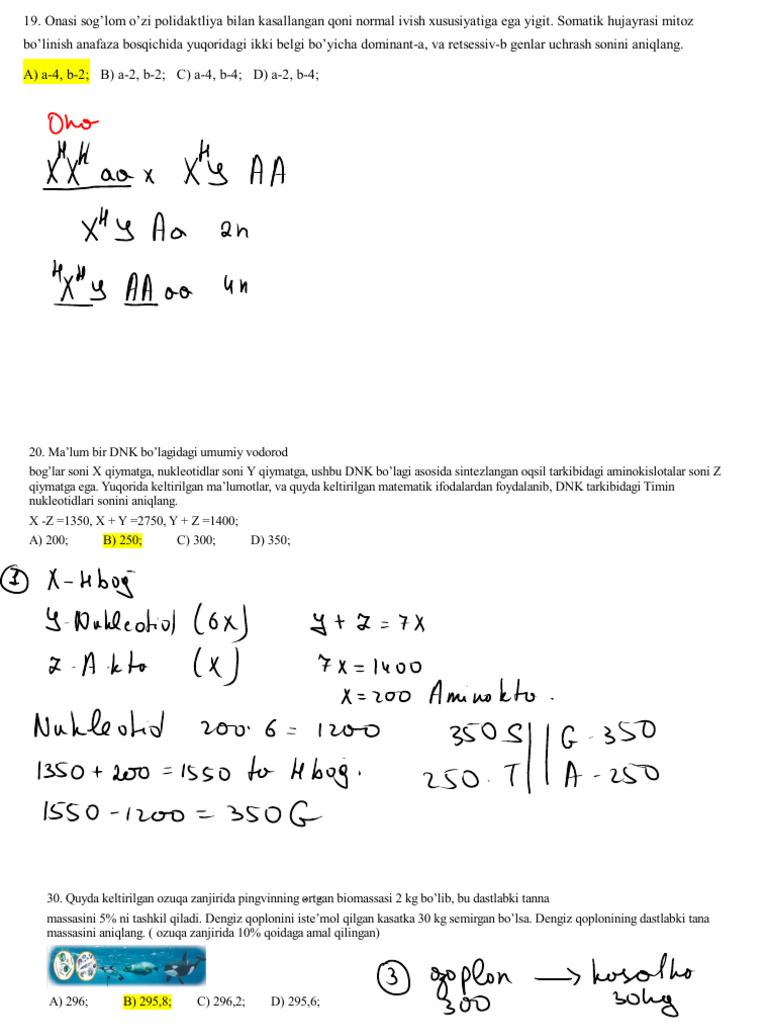 1 Kun Javoblar | PDF