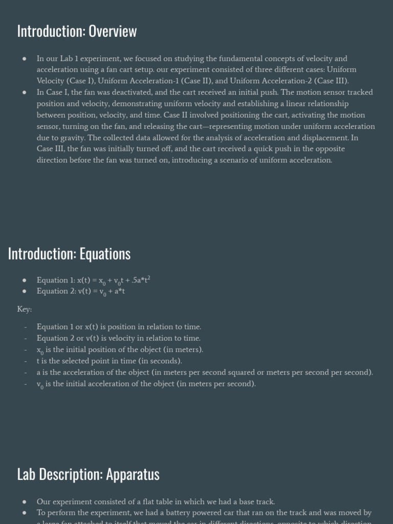 Velocity and Acceleration Lab | PDF | Acceleration | Velocity