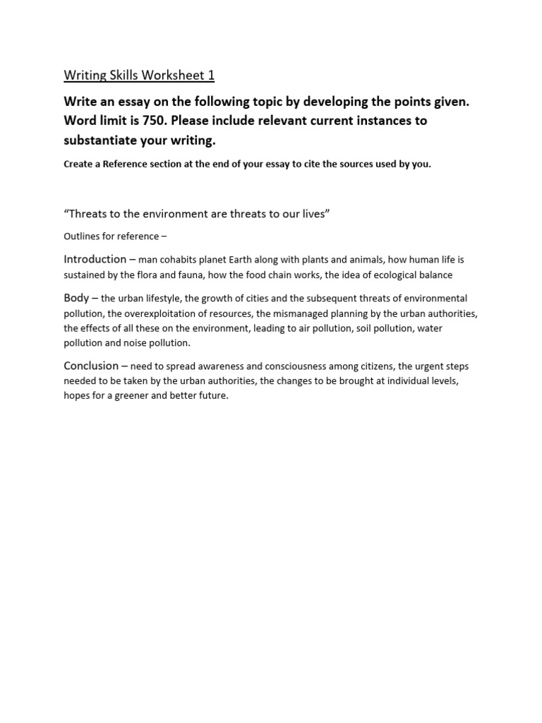 Essay on Environmental Threats and Solutions | PDF