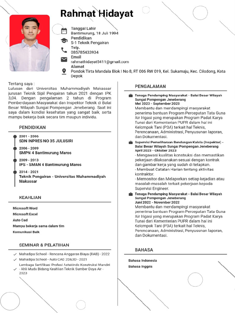 CV Rahmat Hidayat (DPK) | PDF