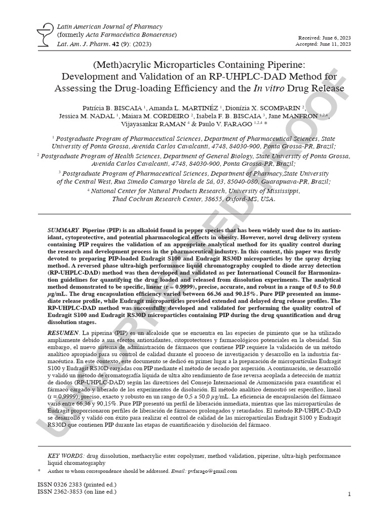 Galley Proof Lajp 8032 23 Id 23719 Mzdvn639ug | PDF | High Performance Liquid Chromatography ...