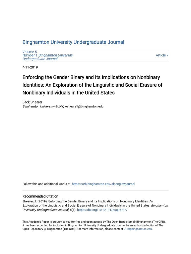 Binghamton University Undergraduate Journal Binghamton University ...
