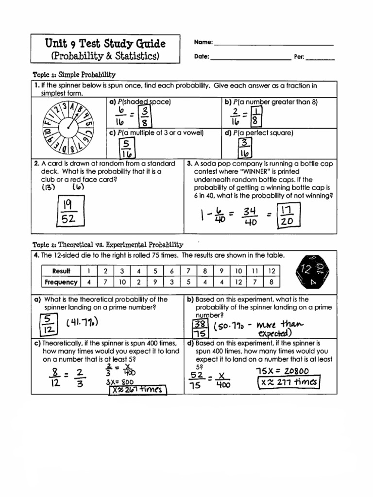 Review Probability Answers | PDF