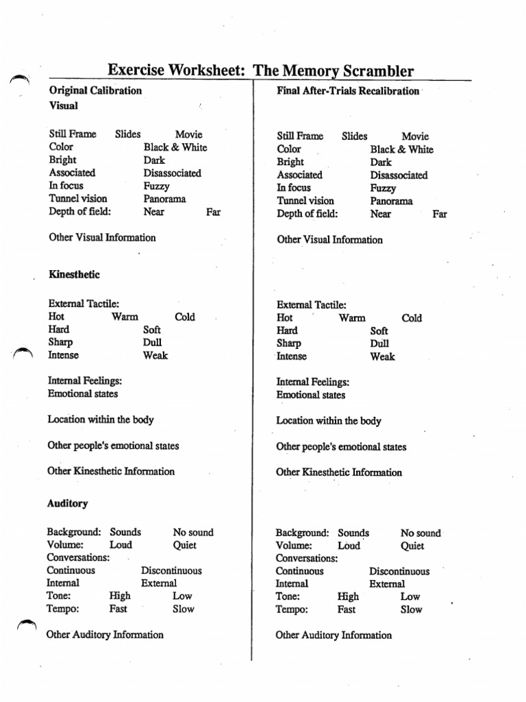 TheMemoryScrambler WORKSHEET | PDF