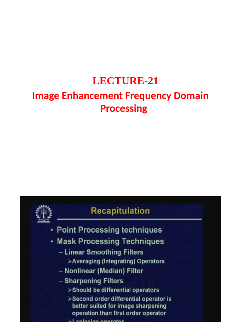 Lecture 21 Image Enhancement Frequency Domain Processing Pdf 1964