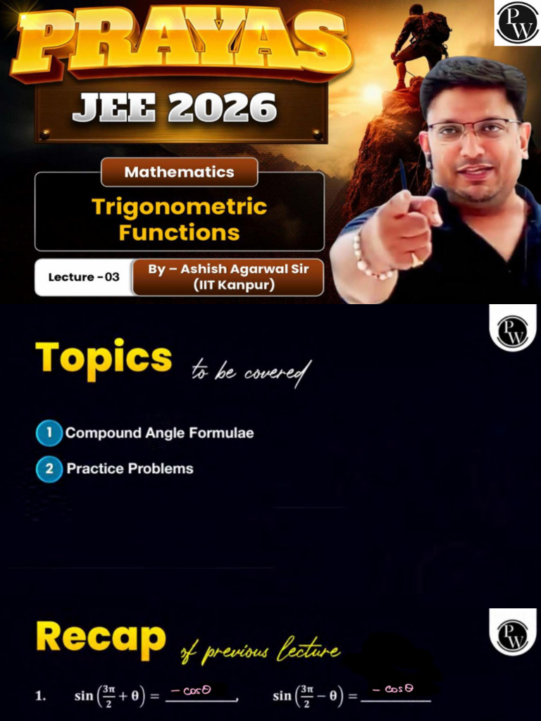 Trigonometric Functions 03 Class Notes Pdf