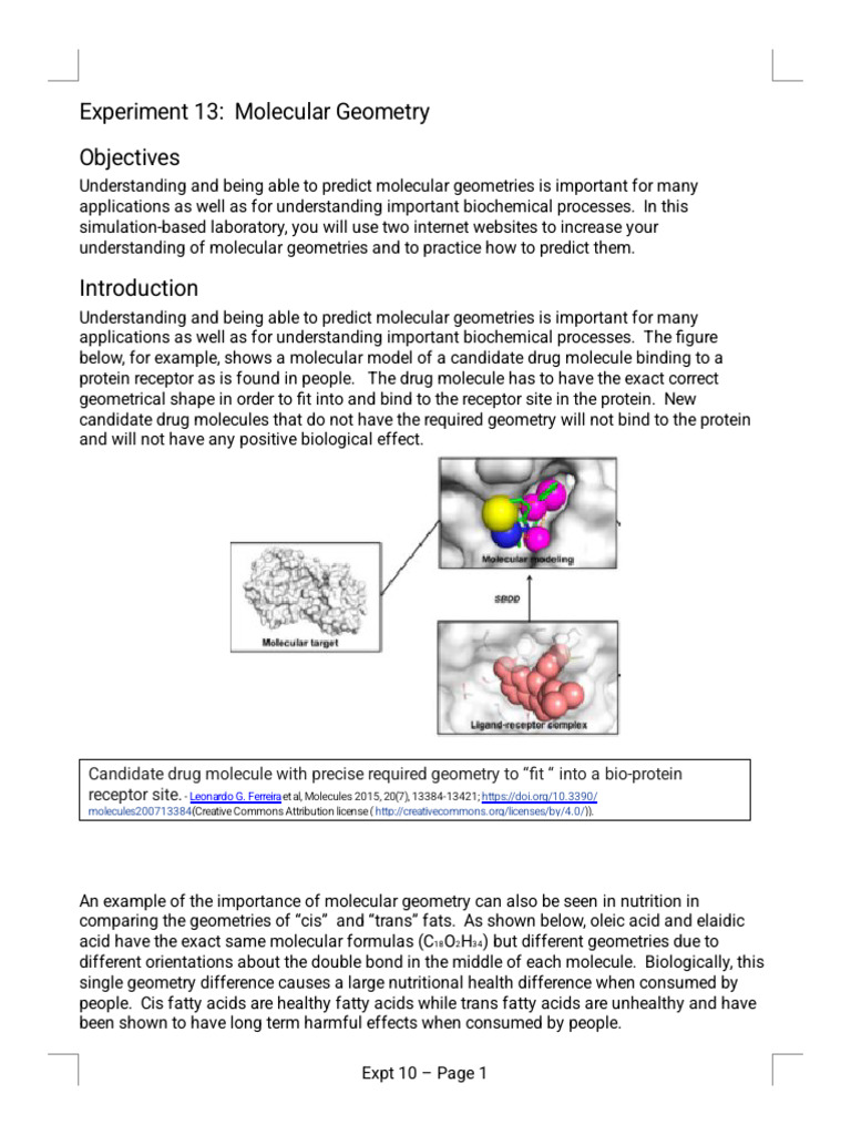 Exp13 Molecular Geometry - Online | PDF | Molecules | Applied And ...