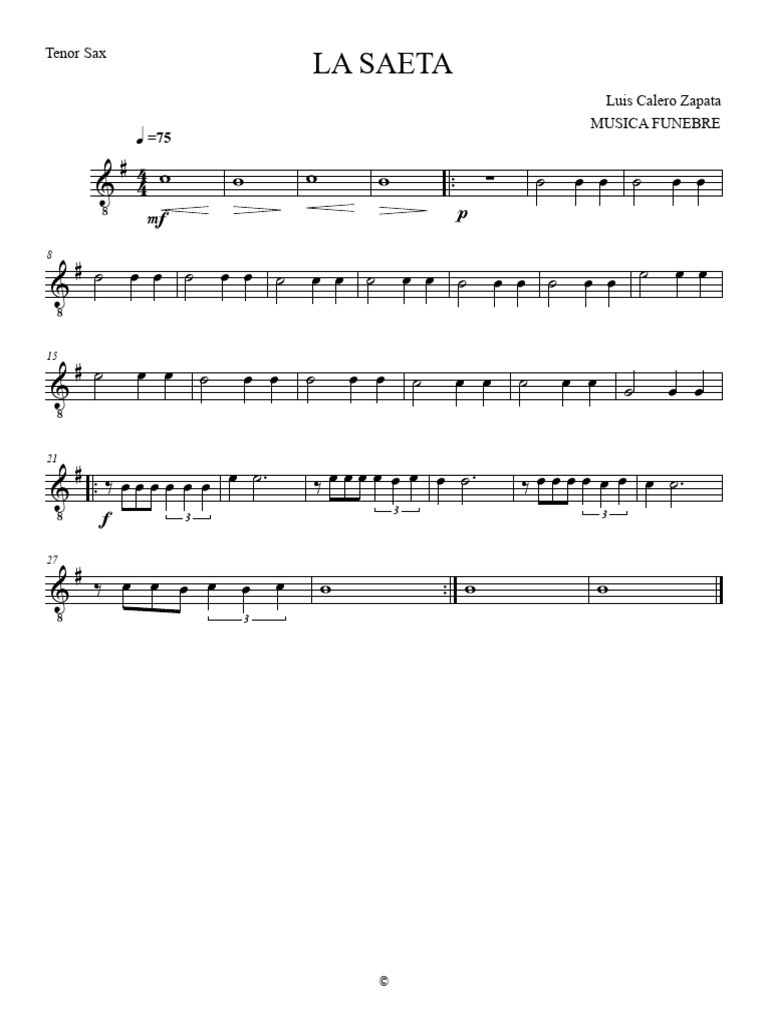 La Saeta - 2025 - Tenor Sax | PDF