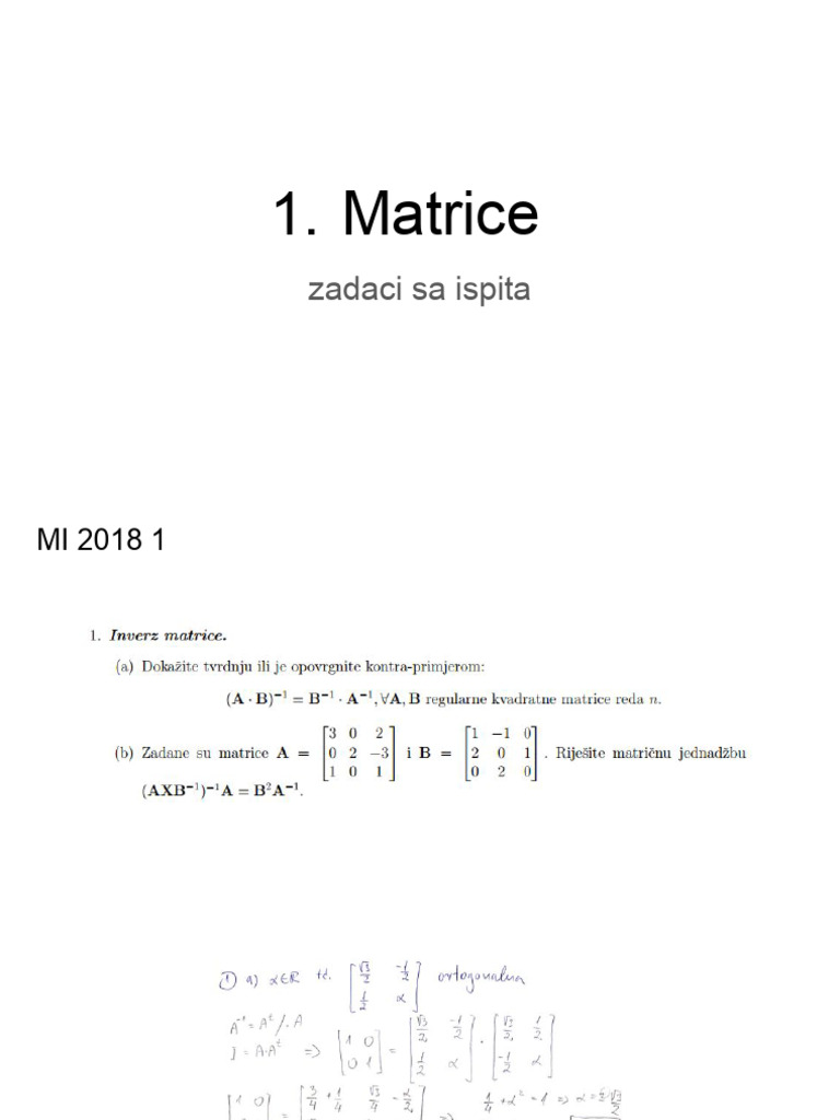 Matrice Zadaci Sa Ispita | PDF