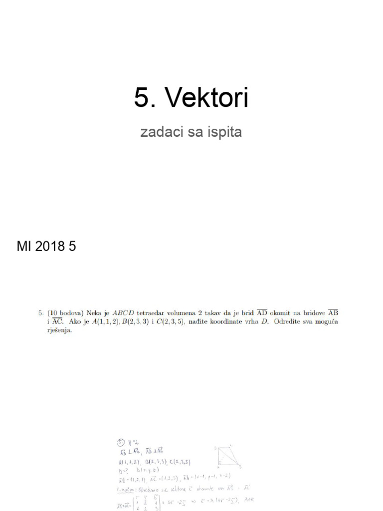 Vektori Zadaci Sa Ispita | PDF