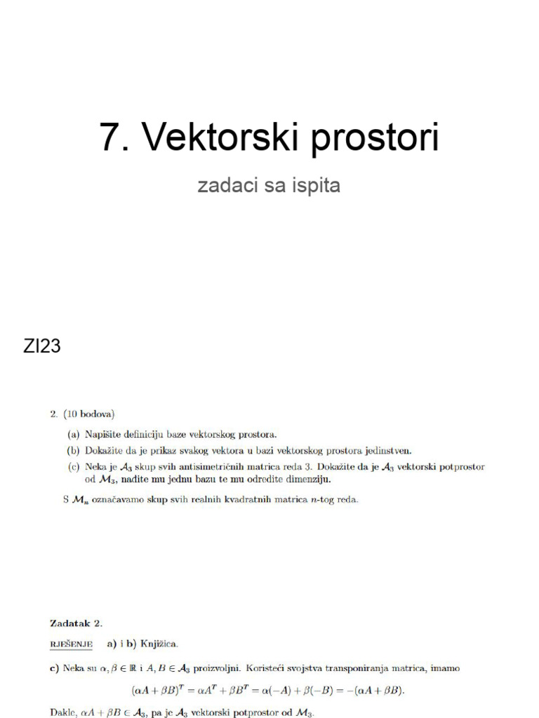 Vektorski Prostori | PDF