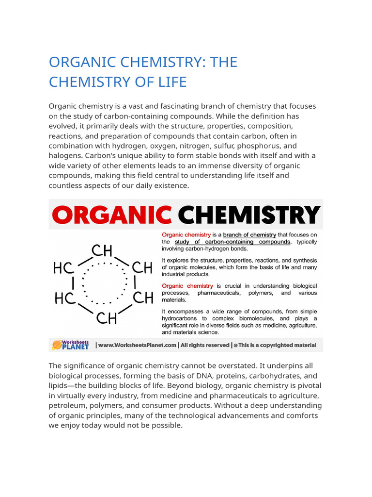 Organic Chemistry Fundamentals | PDF | Organic Chemistry | Chemistry