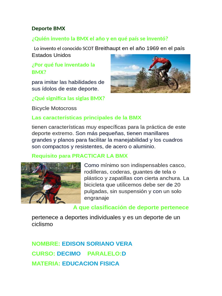 Deporte BMX | PDF