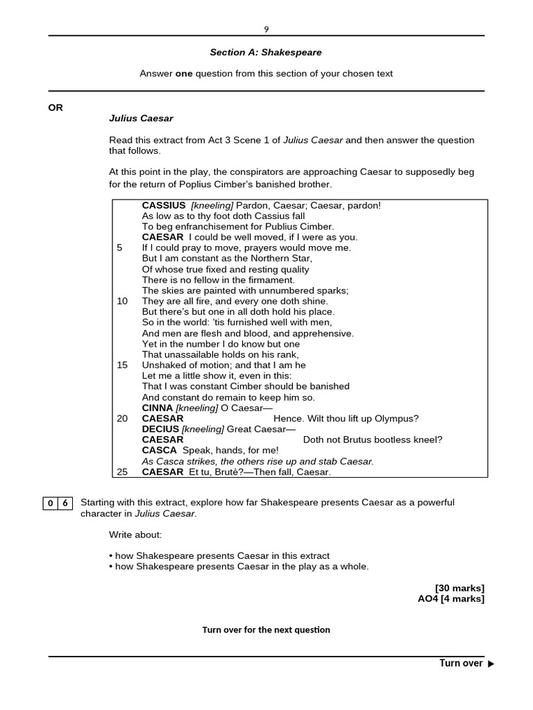 Act 3 Scene 1 - Caesar As A Powerful Character | PDF | Julius Caesar ...