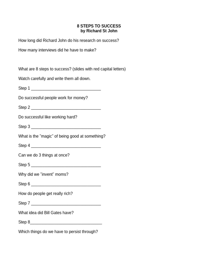 8 Steps To Success | PDF