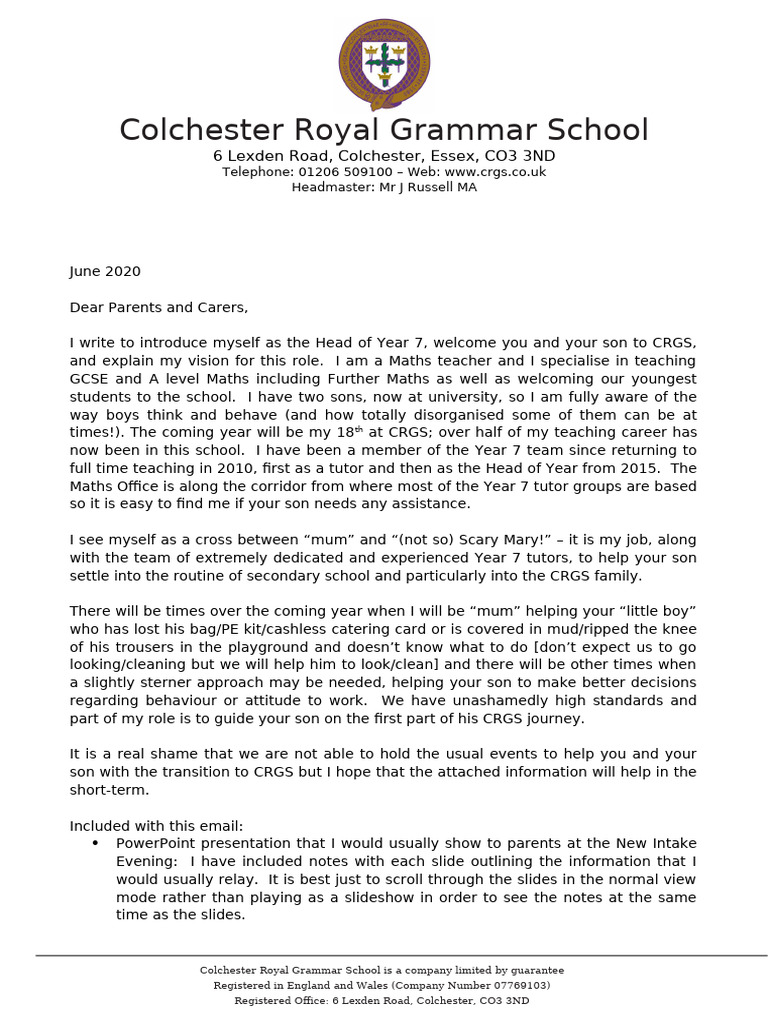 New Parents Welcome Letter | PDF