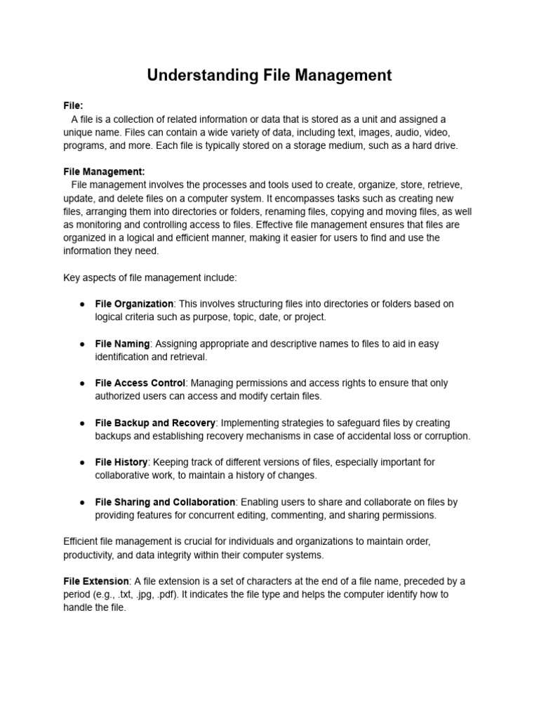 Essential Guide to File Management | PDF | Computer File | Directory ...