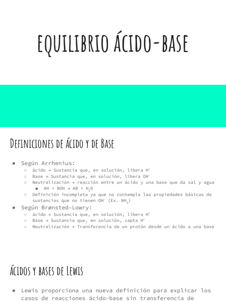 ES Equilibrioacido Base 2 | PDF | Ácido | Ph