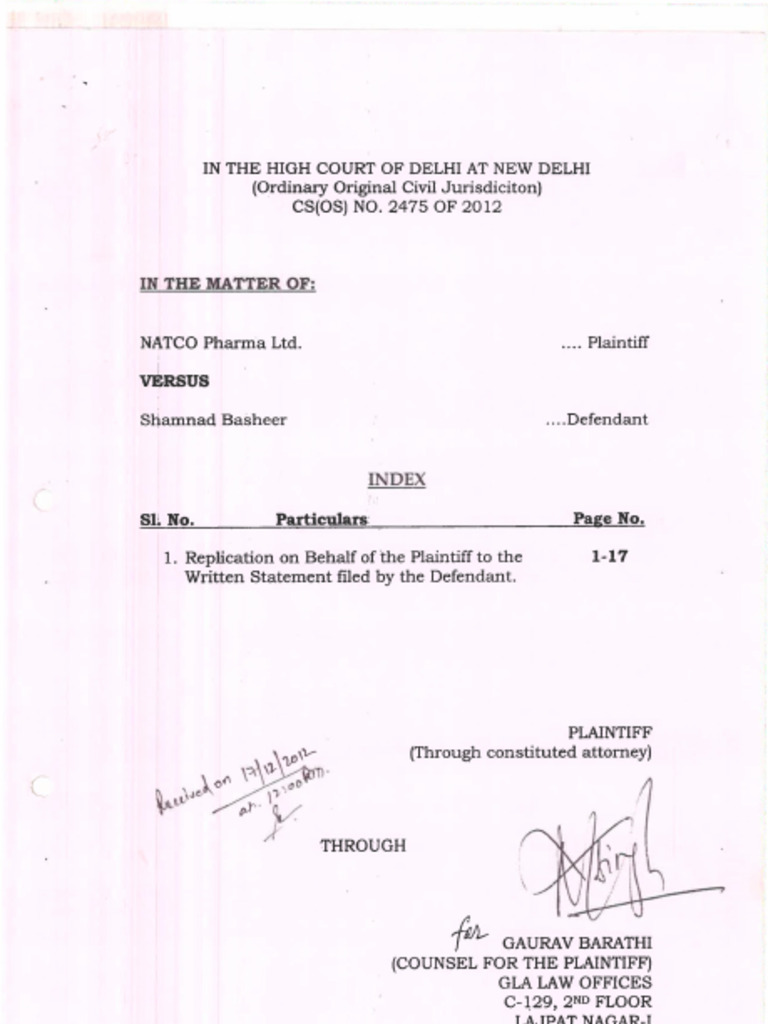 Plaintiff's Replication to Defendant's Claims | PDF | Lawsuit | Defamation
