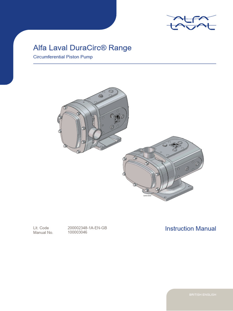 Alfa Laval Duracirc Instruction Manual | PDF | Pump | Manufactured Goods