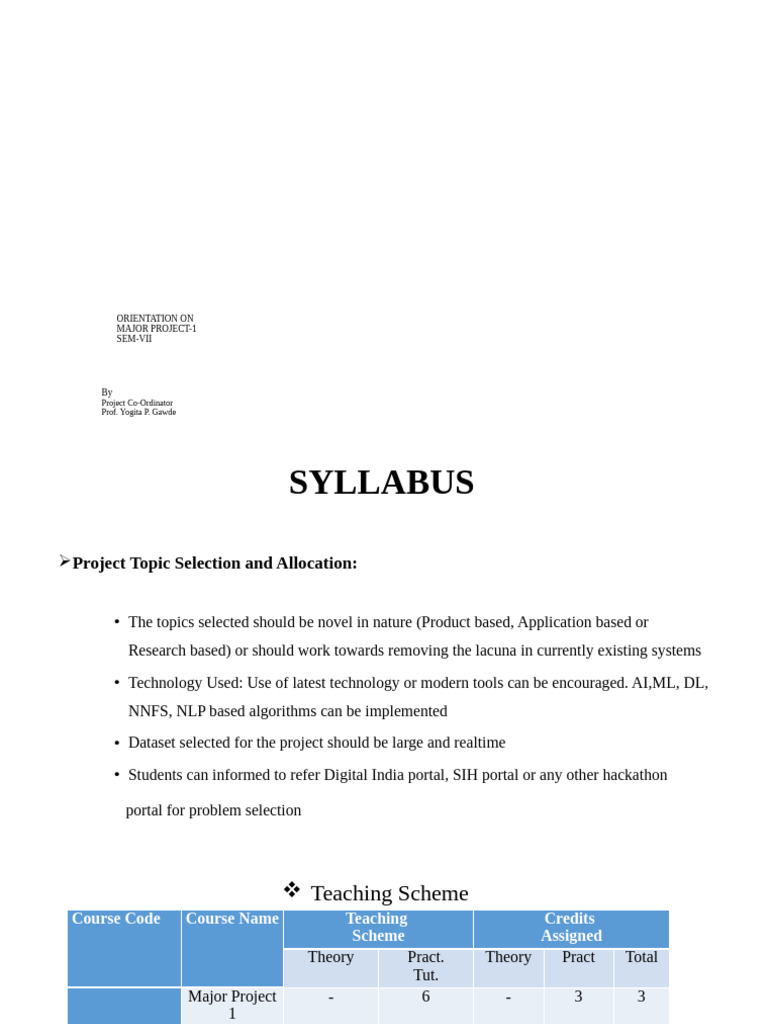 Orientation On On Major Project-1 New | PDF | System | Computing