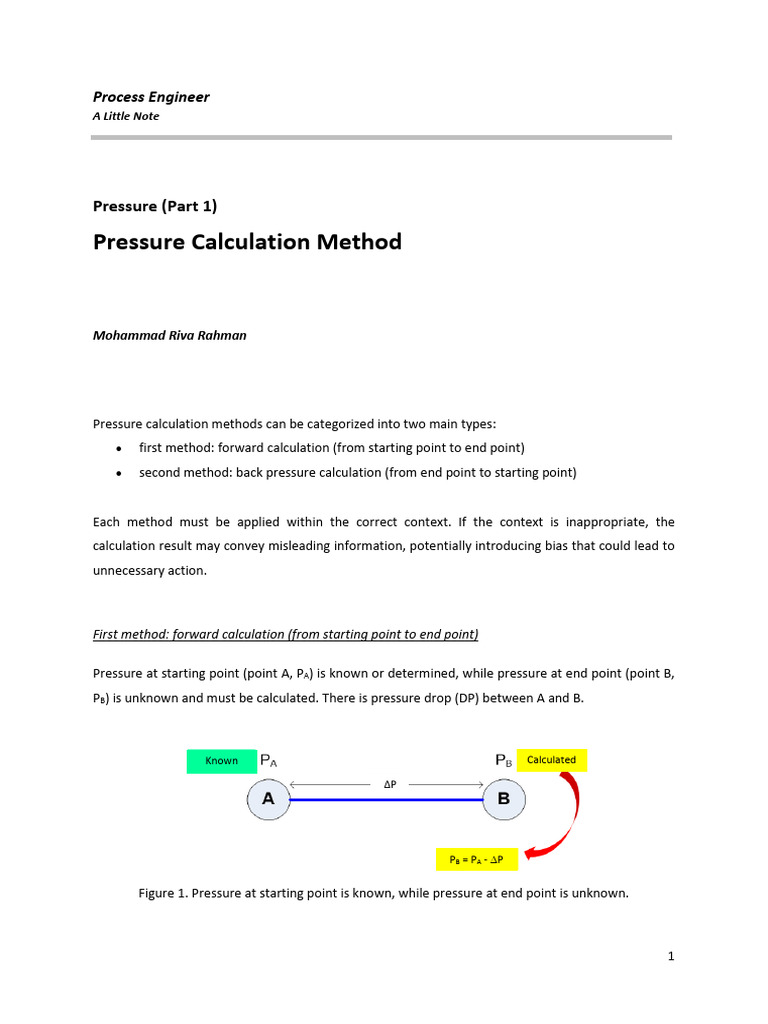 Pressure Calculation Method | PDF | Valve | Pressure