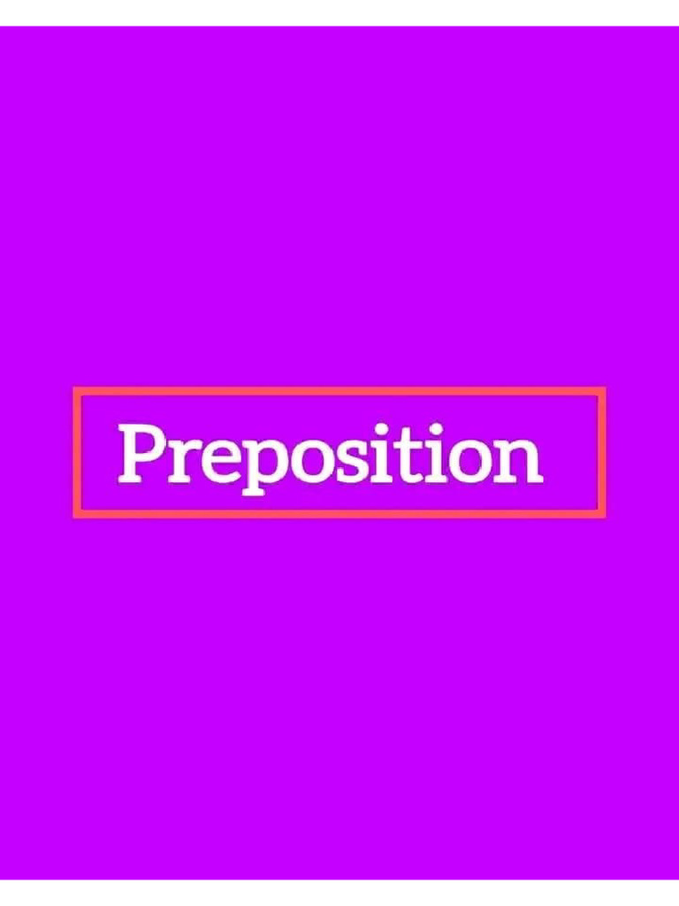 Preposition | PDF