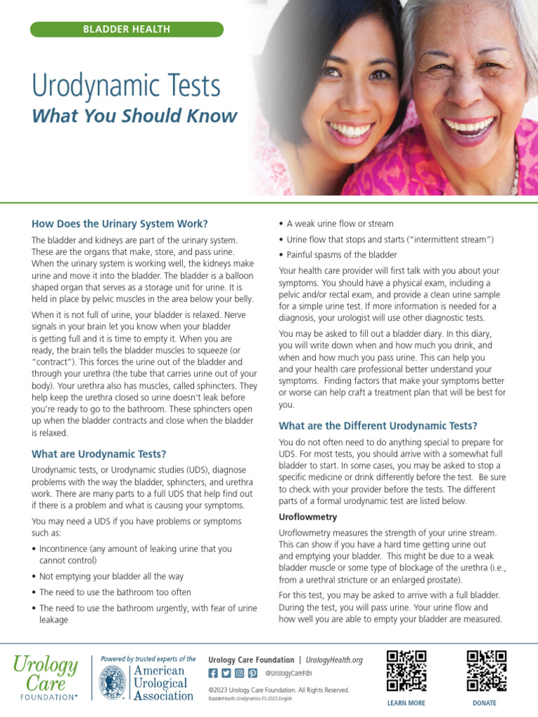 BladderHealth Urodynamics FS 2023 English | PDF | Urinary Incontinence ...