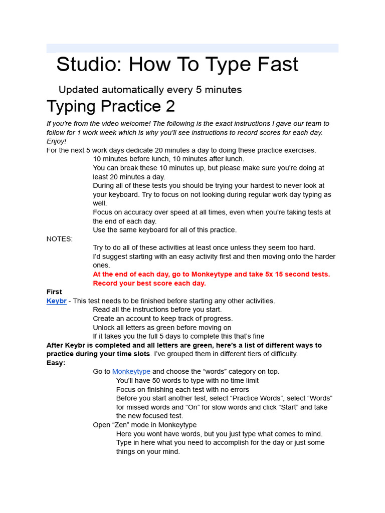 Studio - How To Type Fast | PDF