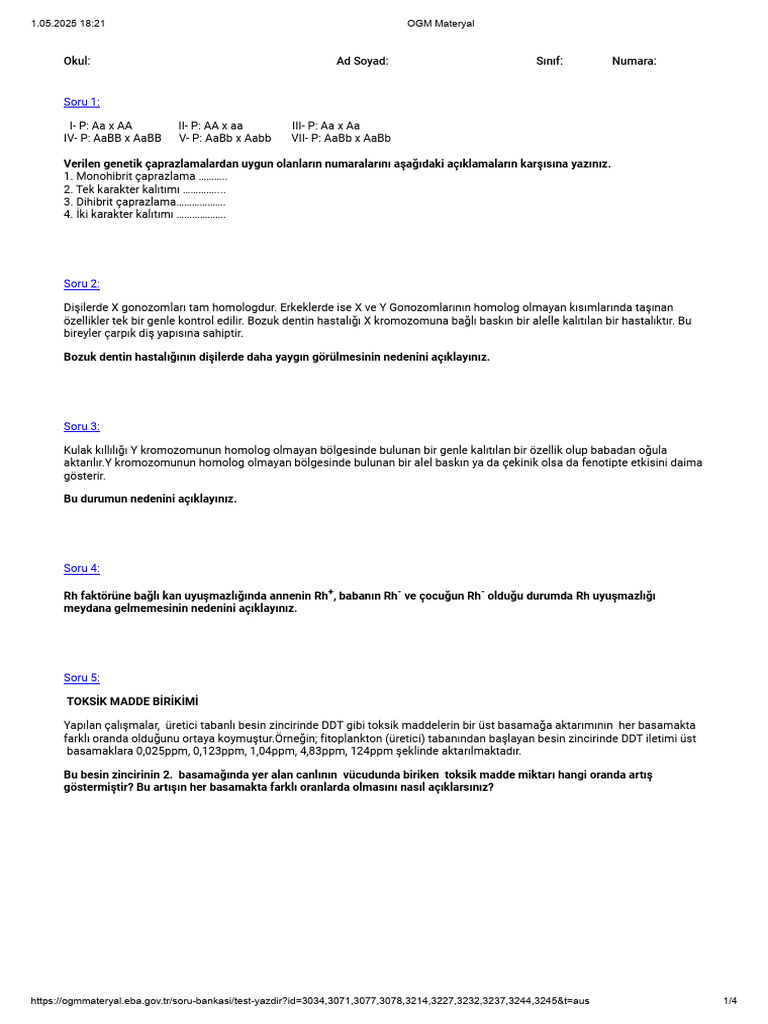OGM Materyal 1 | PDF