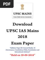 UPSC GS 2 Mains Question Paper 2025 | PDF | Governance | Political Science