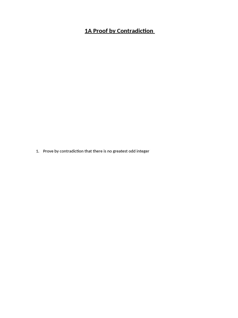 1A Proof by Contradiction Notes | PDF