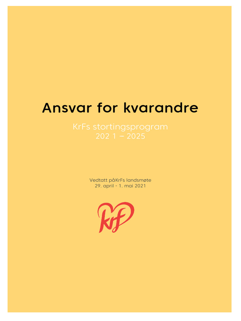 KRF Stortingsprogram 2021 2025 | PDF