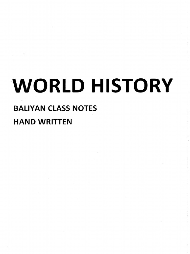 Balyan World History Notes | PDF