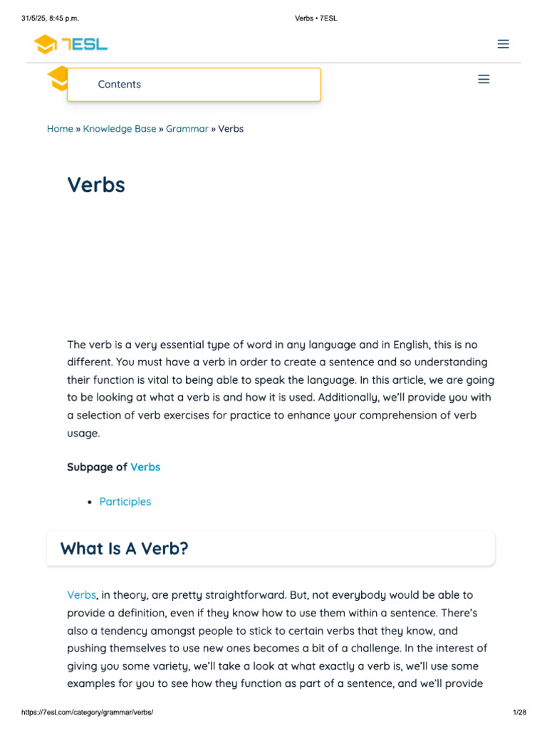 Verbs Theory | PDF
