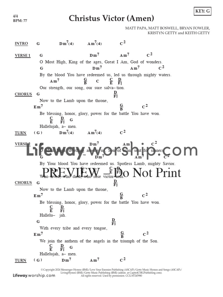 Christus Victor Chord Chart | PDF