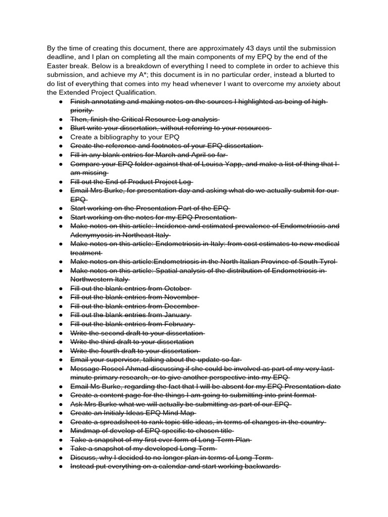 20 - 04 - 2025 I Massive To-Do List Leading Up To Submission Deadline ...