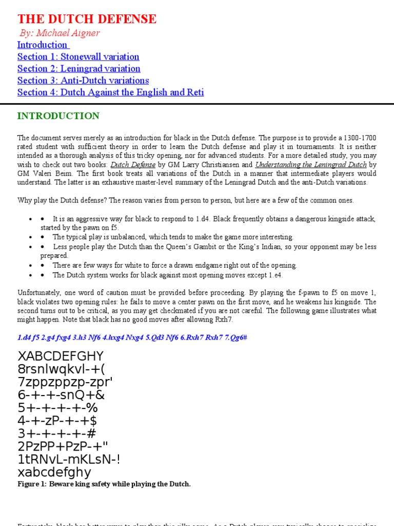 The Dutch Defense | PDF | Chess Openings | Traditional Games