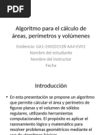 GA2-240201528-AA4-EV01. Algoritmo Para El Cálculo de Áreas y Volúmenes | PDF | Volumen | Algoritmos