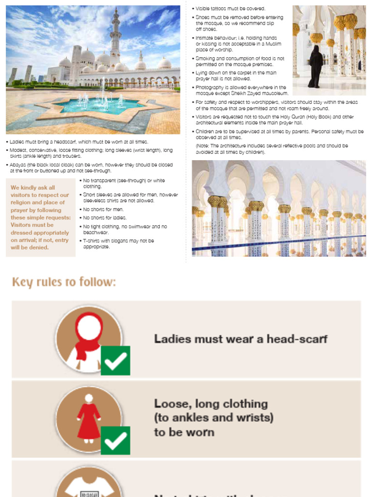 Dress Code Sheikh Zayed Grand Mosque | PDF | Mosque | Clothing