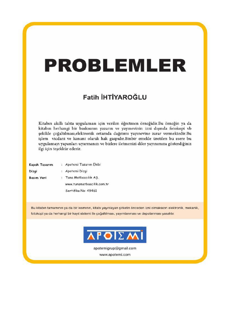 2023 Apotemi - Problemler | PDF