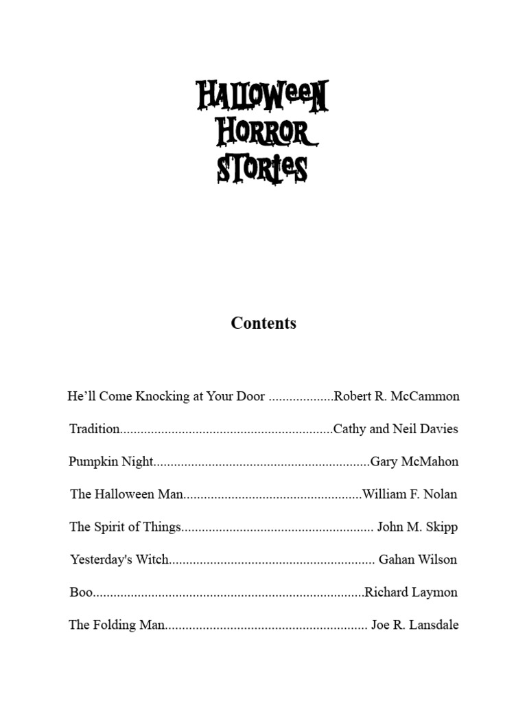 Halloween Horror Stories Collection | PDF